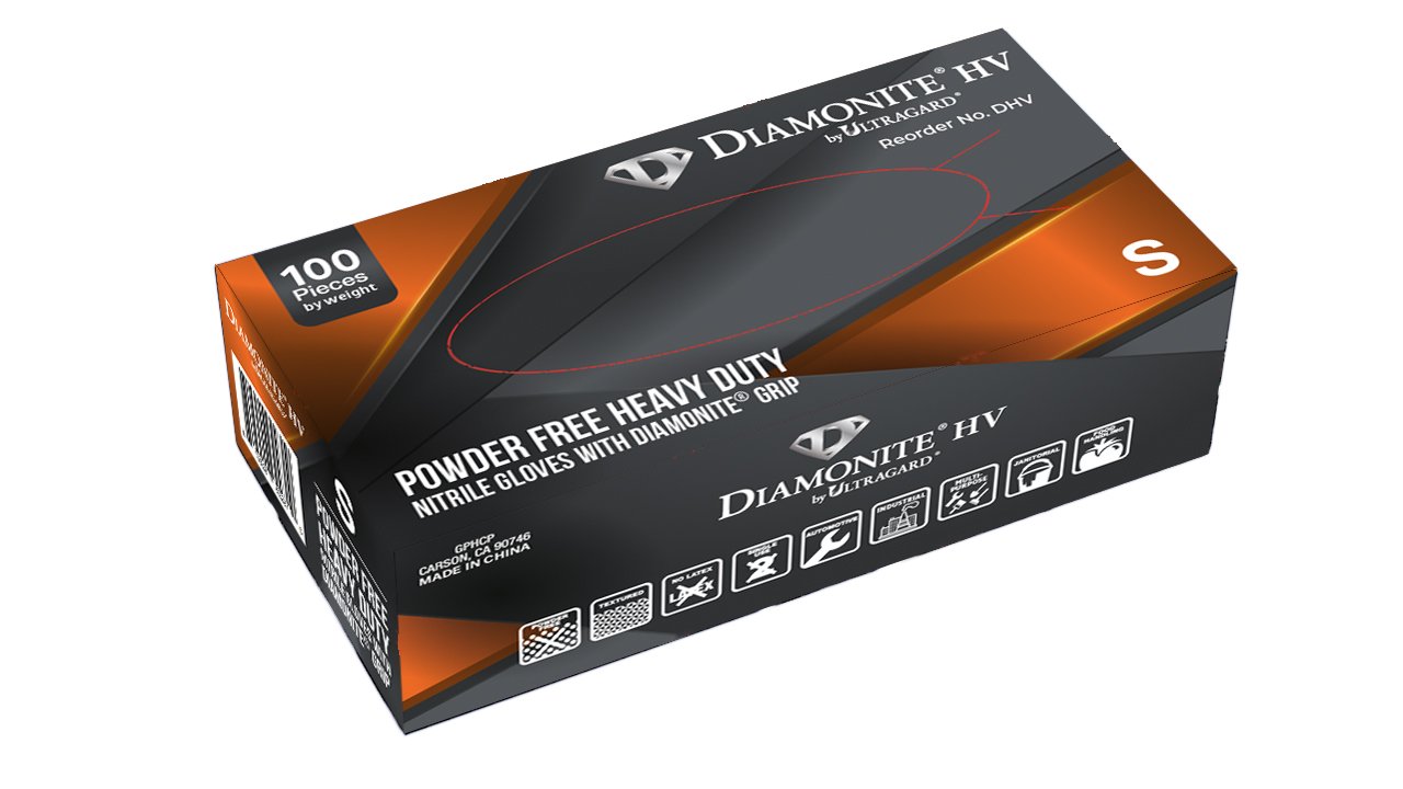 Ultragard Diamonite Orange Gloves - Medium (7/8 mil). - (100 gloves per ...